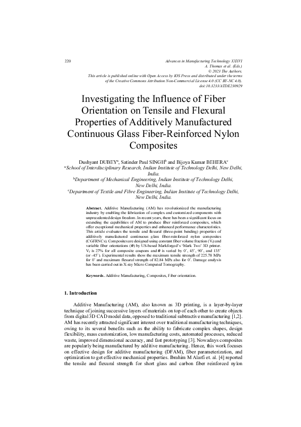 (PDF) Investigating the Influence of Fiber Orientation on Tensile and ...