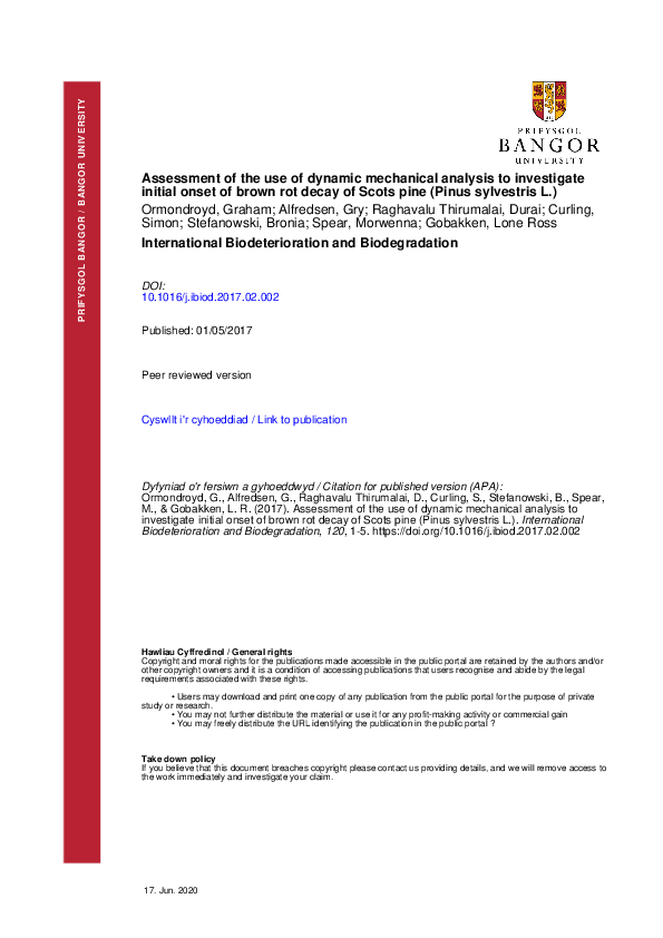 (PDF) Assessment of the use of dynamic mechanical analysis to ...