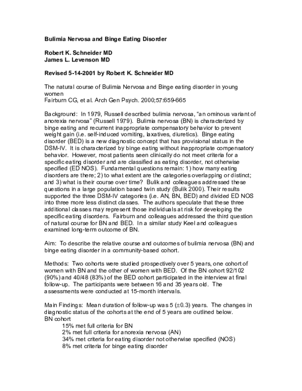 (PDF) Bulimia Nervosa and Binge-Eating Disorder