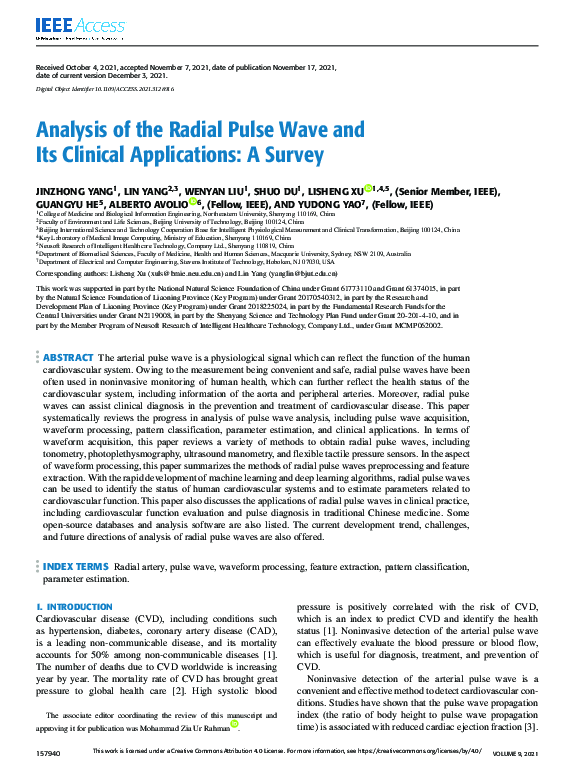 (PDF) Analysis of the Radial Pulse Wave and its Clinical Applications ...