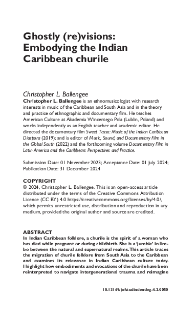 (PDF) Ghostly (re)visions: Embodying the Indian Caribbean churile