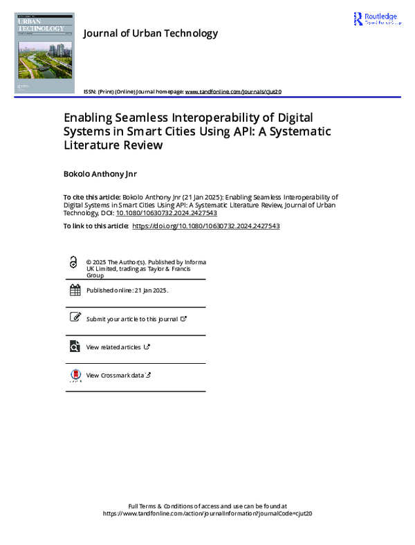 (PDF) Enabling Seamless Interoperability of Digital Systems in Smart Cities Using API: A ...