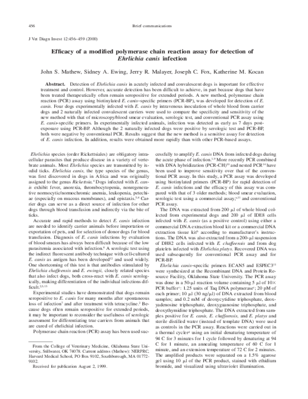 (PDF) Efficacy of a Modified Polymerase Chain Reaction Assay for ...