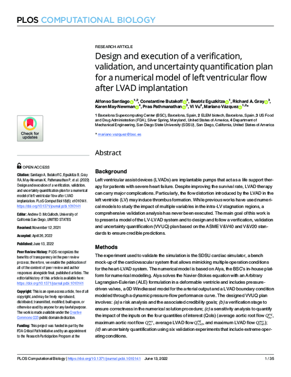 (PDF) Design and execution of a verification, validation, and uncertainty quantification plan ...