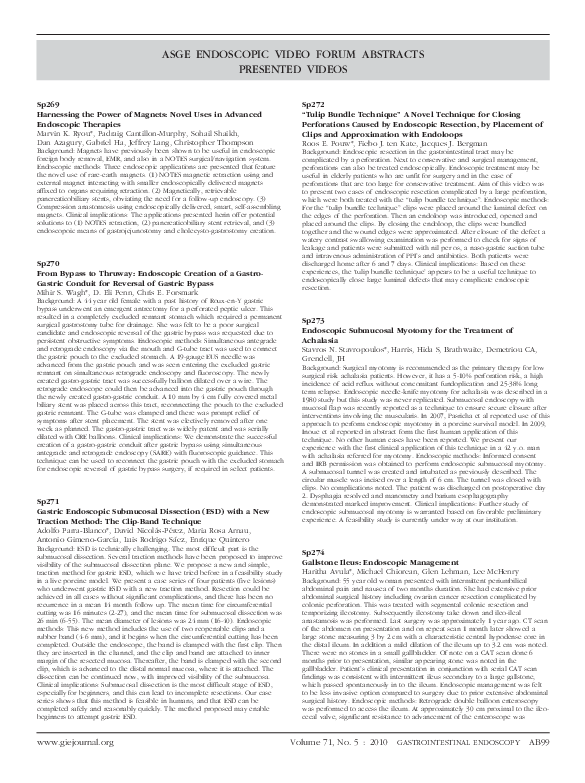 (PDF) Sp271: Gastric Endoscopic Submucosal Dissection (ESD) with a New ...