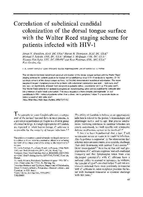 (PDF) Correlation of subclinical candidal colonization of the dorsal ...