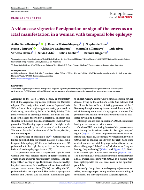 (PDF) A video case vignette: Persignation or sign of the cross as an ...