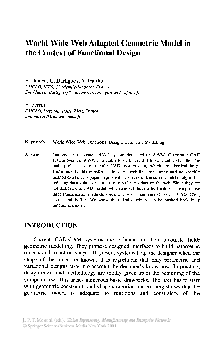 (PDF) World Wide Web Adapted Geometric Model in the Context of ...