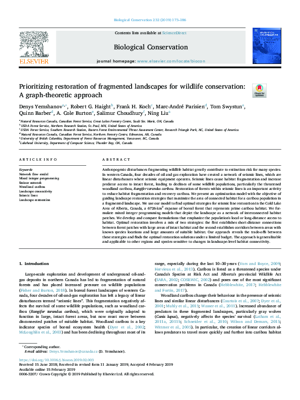 (PDF) Prioritizing restoration of fragmented landscapes for wildlife ...