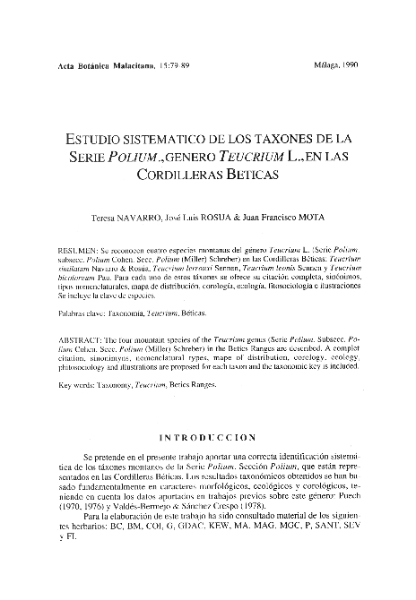 (PDF) Estudio sistemático de los táxones de la serie Pollium, género ...