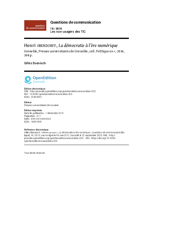 (PDF) Les non-usagers des TIC