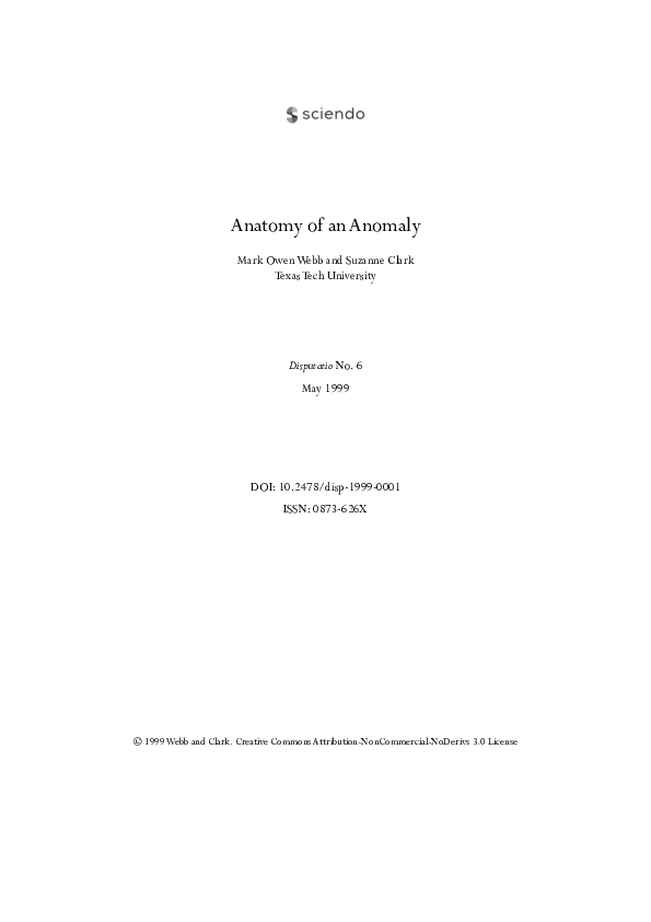 (PDF) Anatomy of an Anomaly