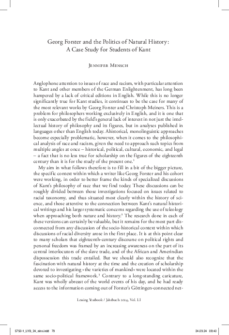 (PDF) Georg Forster and the Politics of Natural History, A Case Study ...