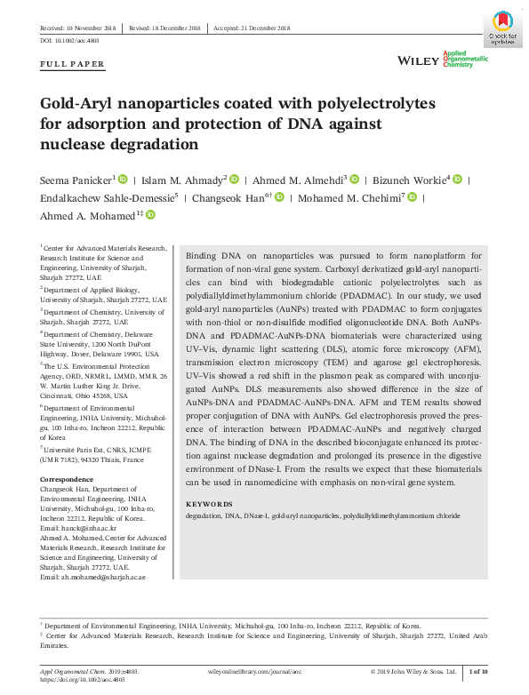 (PDF) Gold-Aryl nanoparticles coated with polyelectrolytes for ...