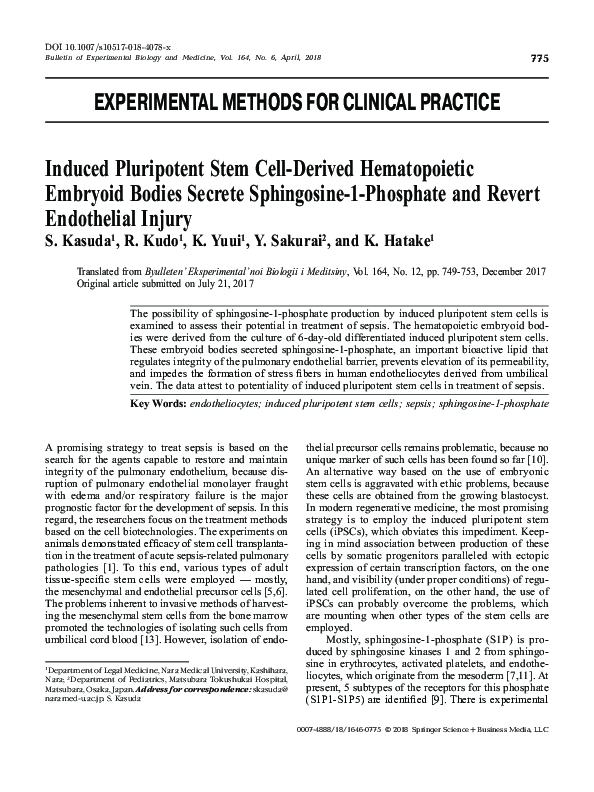 (PDF) Induced Pluripotent Stem Cell-Derived Hematopoietic Embryoid Bodies Improve Mouse Status ...