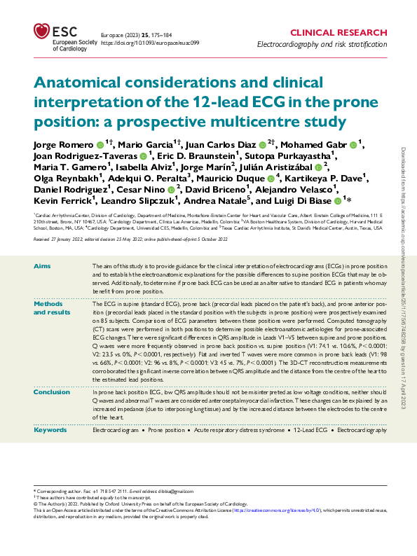(PDF) Anatomical considerations and clinical interpretation of the 12 ...