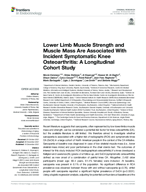 (PDF) Lower Limb Muscle Strength and Muscle Mass Are Associated With ...
