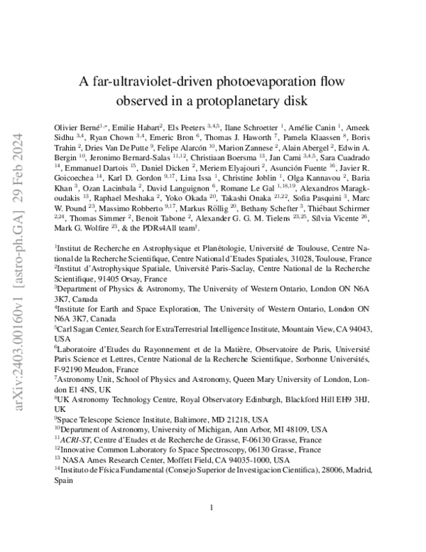 (PDF) A far-ultraviolet-driven photoevaporation flow observed in a ...