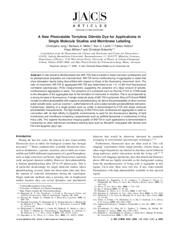 (PDF) A New Photostable Terrylene Diimide Dye for Applications in ...