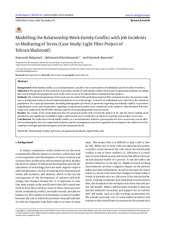 (PDF) Modelling the Relationship Work-Family Conflict with Job ...