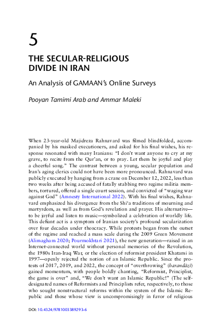 (PDF) The Secular-Religious Divide in Iran: An Analysis of GAMAAN's ...