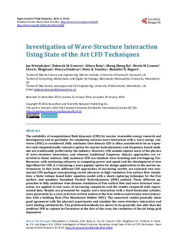 Pdf Investigation Of Wave Structure Interaction Using State Of The