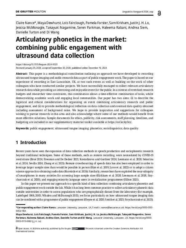 (PDF) Articulatory phonetics in the market: combining public engagement ...