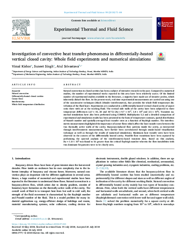 (PDF) Investigation of convective heat transfer phenomena in ...