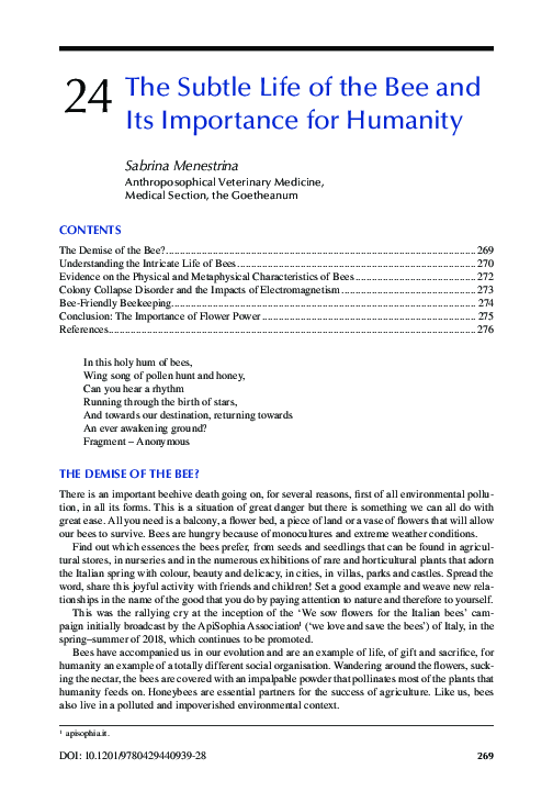 (PDF) The Subtle Life of the Bee and Its Importance for Humanity