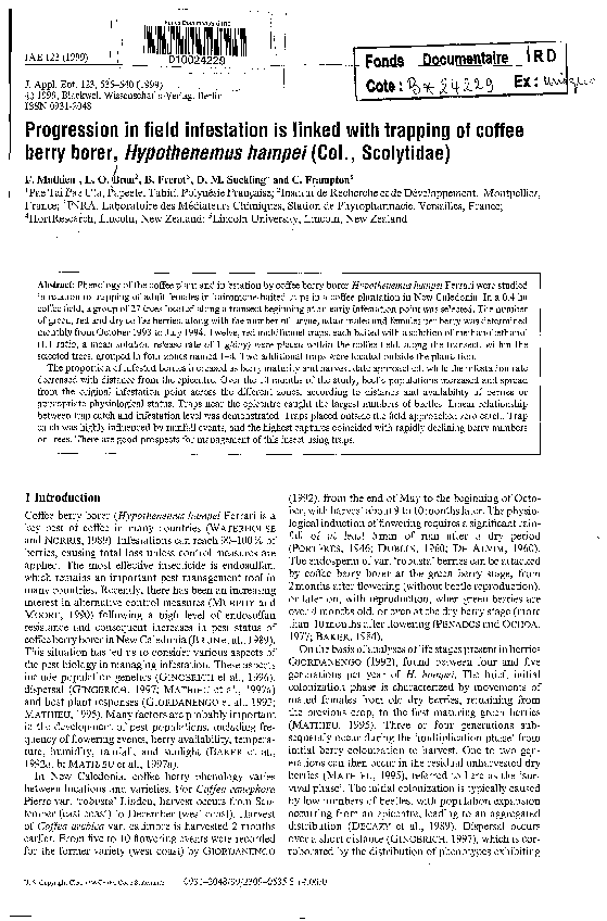 (PDF) Progression in field infestation is linked with trapping of ...