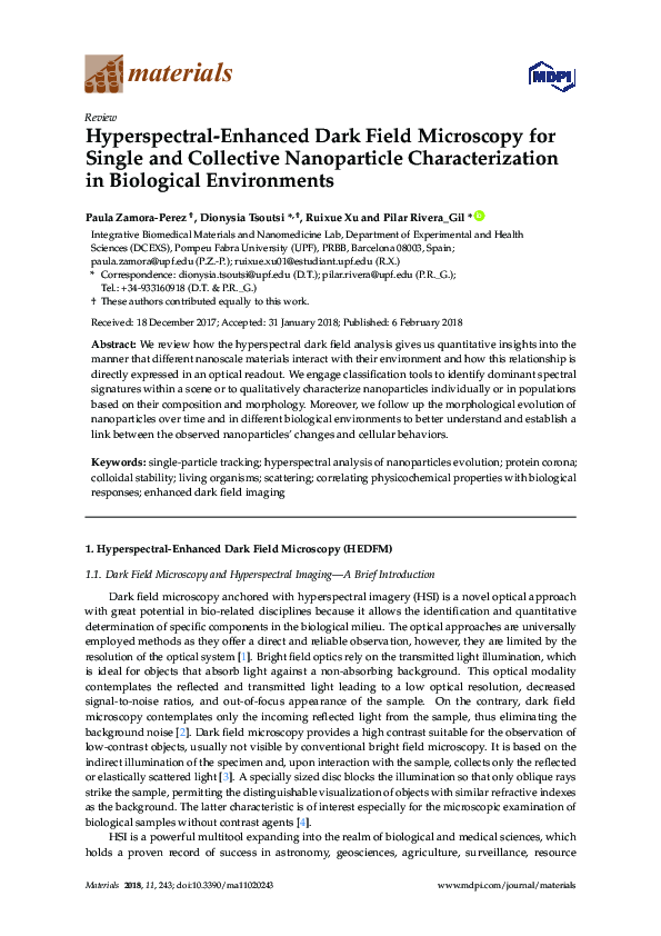 (PDF) Hyperspectral-Enhanced Dark Field Microscopy for Single and ...