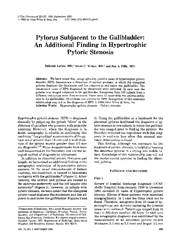 (PDF) Pylorus subjacent to the gallbladder: An additional finding in ...