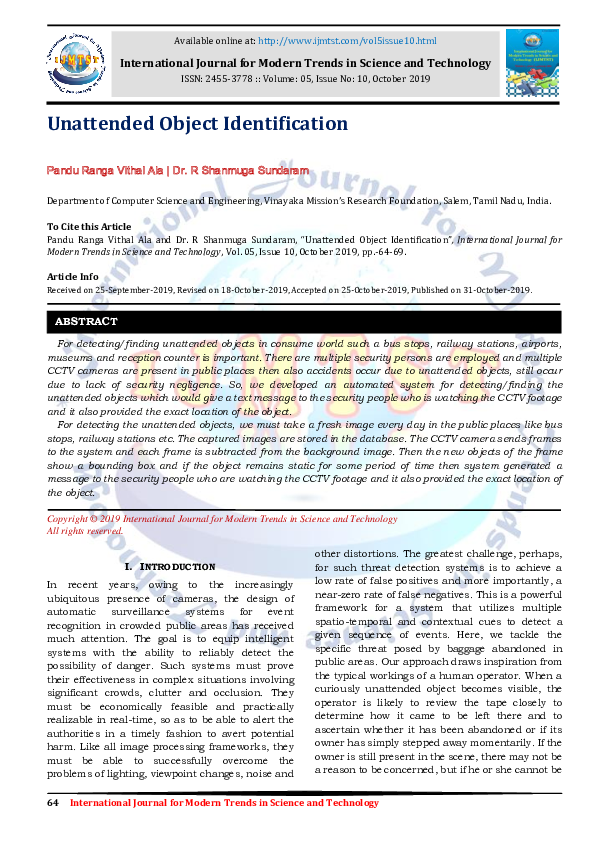 (PDF) Unattended Object Identification