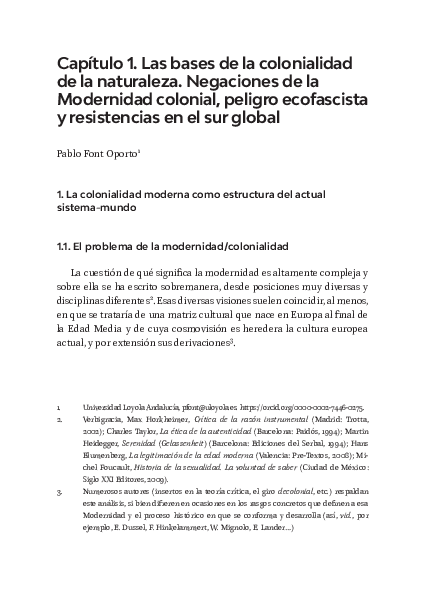 (PDF) Las bases de la colonialidad de la naturaleza. Negaciones de la ...