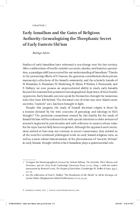 (PDF) Early Ismailism and the Gates of Religious Authority ...