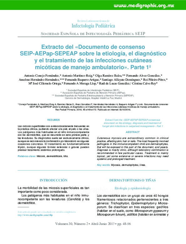 (PDF) Extracto del «Documento de consenso SEIP-AEPap-SEPEAP sobre la etiología, el diagnóstico y ...