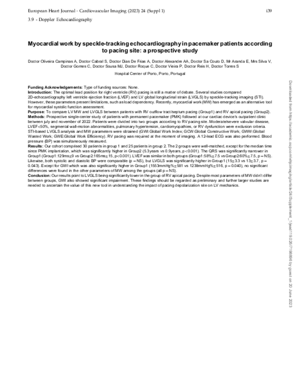 (PDF) Myocardial work by speckle-tracking echocardiography in pacemaker ...