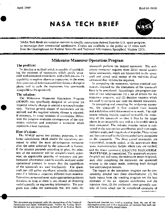 (PDF) Midcourse maneuver operations program