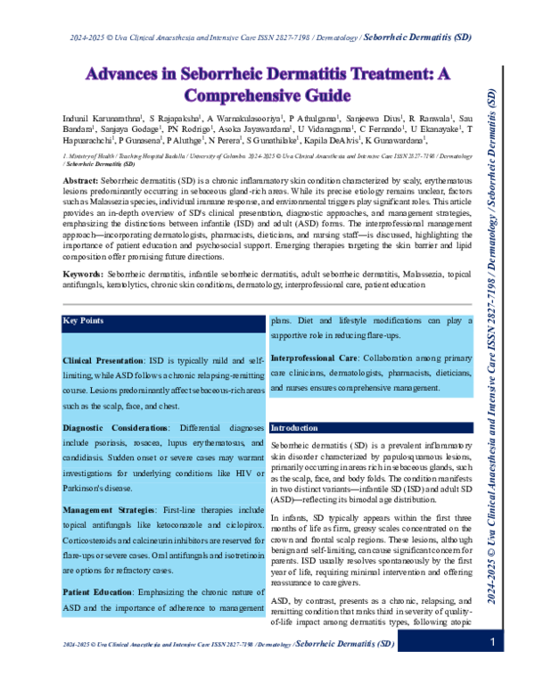 (PDF) Advances in Seborrheic Dermatitis Treatment A Comprehensive Guide
