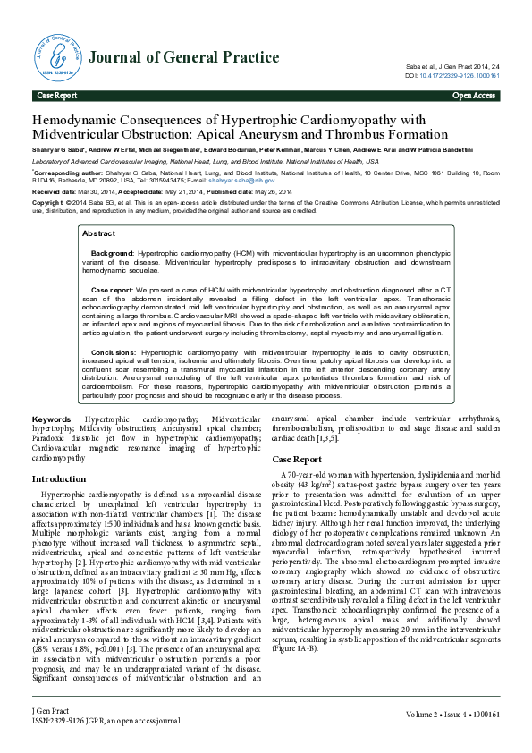 (PDF) Hemodynamic Consequences of Hypertrophic Cardiomyopathy with ...