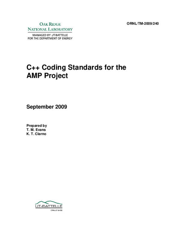 (PDF) C++ Coding Standards for the AMP Project