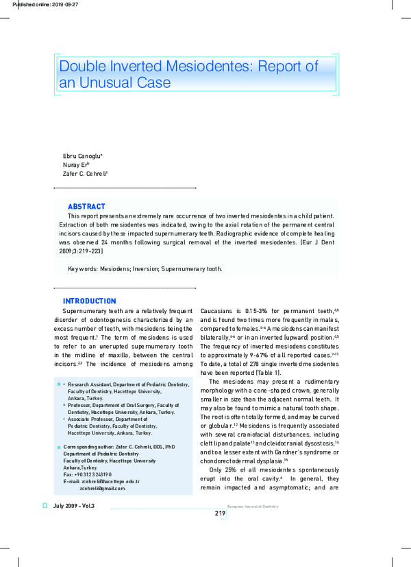 (PDF) Double inverted mesiodentes: Report of an unusual case