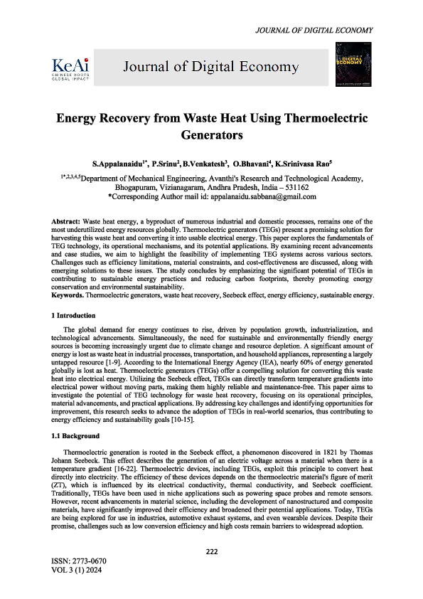 (PDF) ENERGY RECOVERY FROM WASTE HEAT USING THERMO ELECTRIC GENERATOR