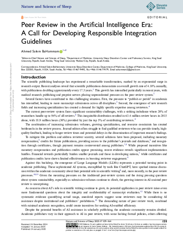 (PDF) Peer Review in the Artificial intelligence Era: A Call for ...