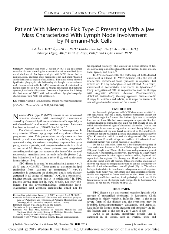(PDF) Patient With Niemann-Pick Type C Presenting With a Jaw Mass ...