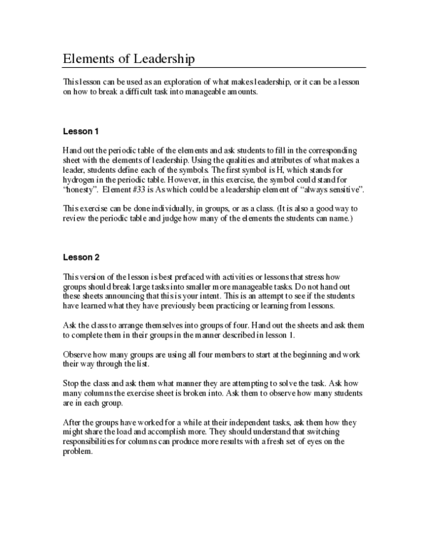 (PDF) Elements of Leadership