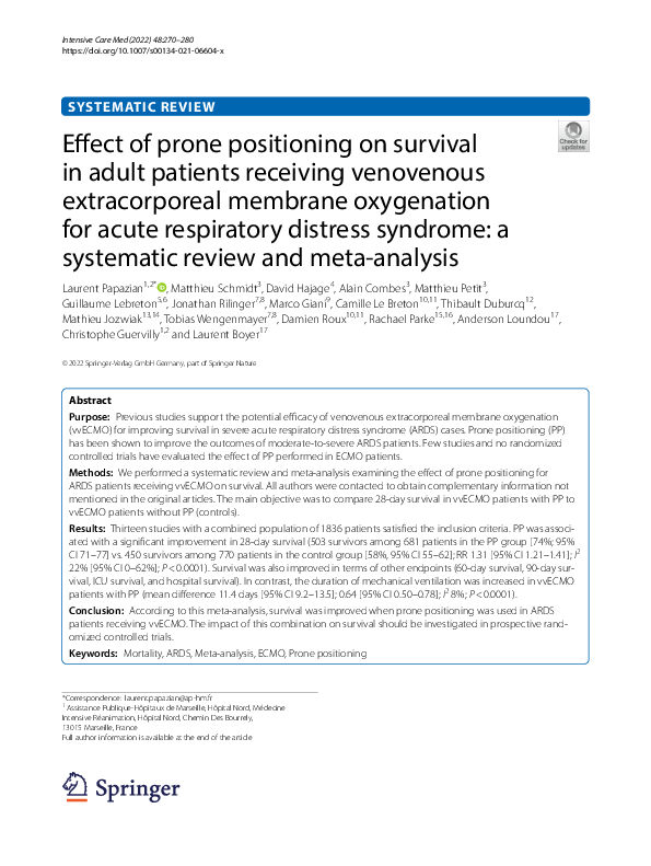 (PDF) Effect of prone positioning on survival in adult patients ...