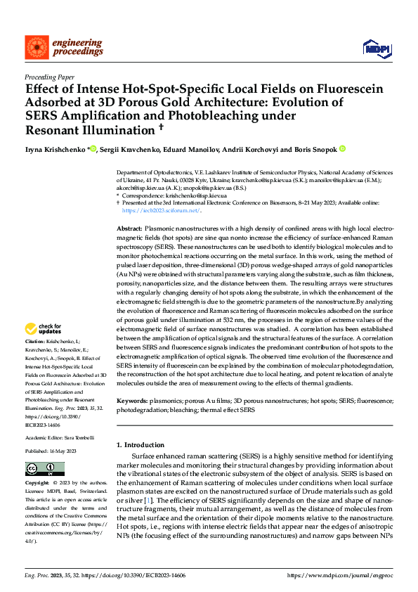 (PDF) Effect of Intense Hot-Spot-Specific Local Fields on Fluorescein ...