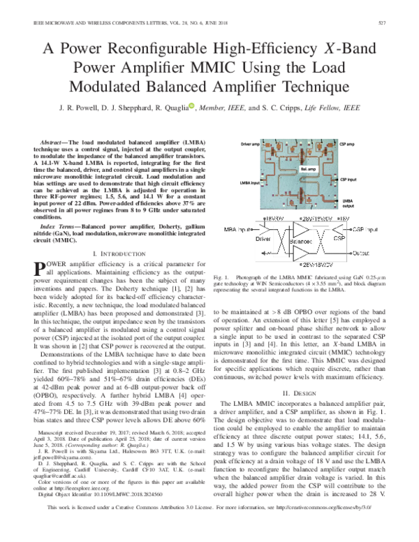 (PDF) A Power Reconfigurable High-Efficiency $X$ -Band Power Amplifier MMIC Using the Load ...