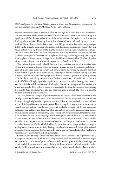 (PDF) SCM Studyguide to Christian Mission: Historic Types and ...